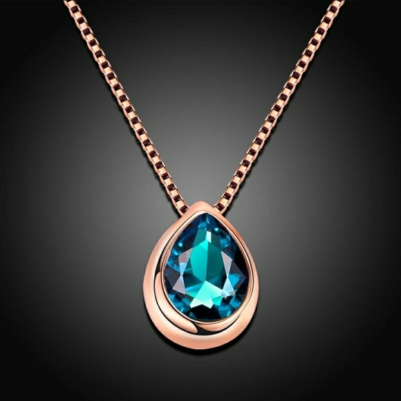 Jewelry | Aqua And Gold Necklace | Poshmark